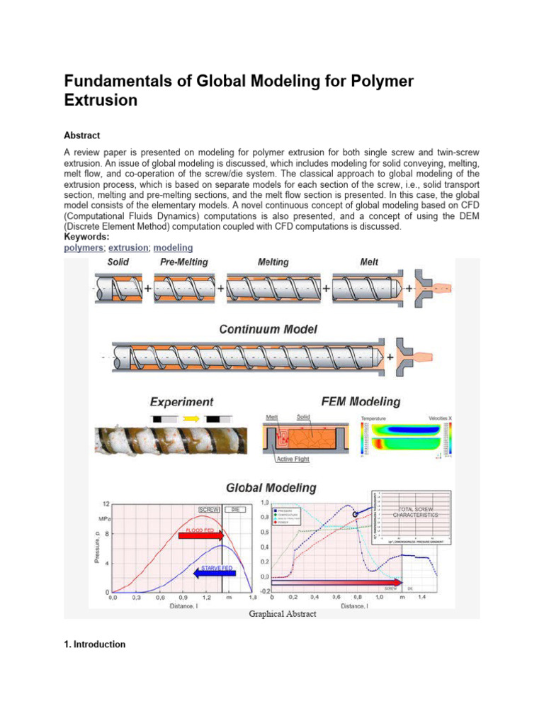 Fundamentals of Global Modeling For Polymer Extrusion | PDF | Extrusion ...