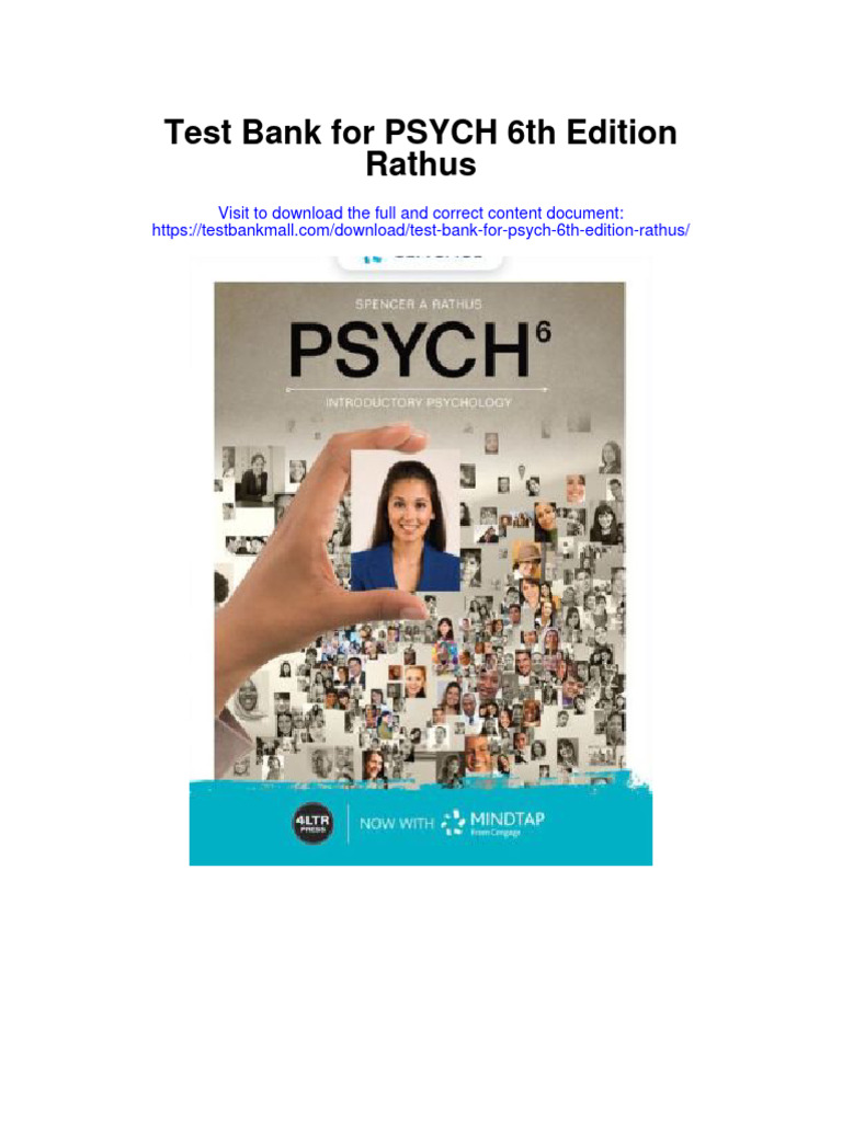 Test Bank For Psych 6th Edition Rathus | PDF | Psychology | Psychologist