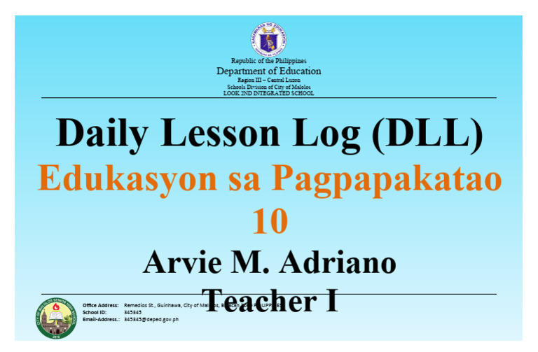 DLL Cover Page Template | PDF