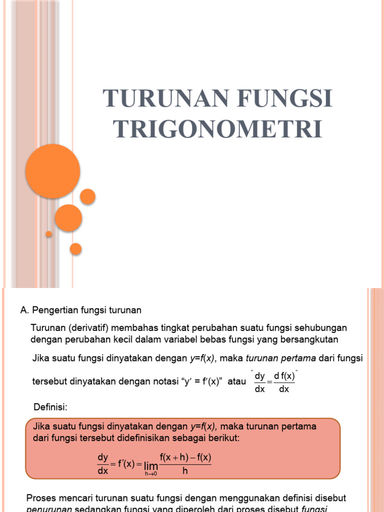 Turunan Fungsi Trigonometri | PDF
