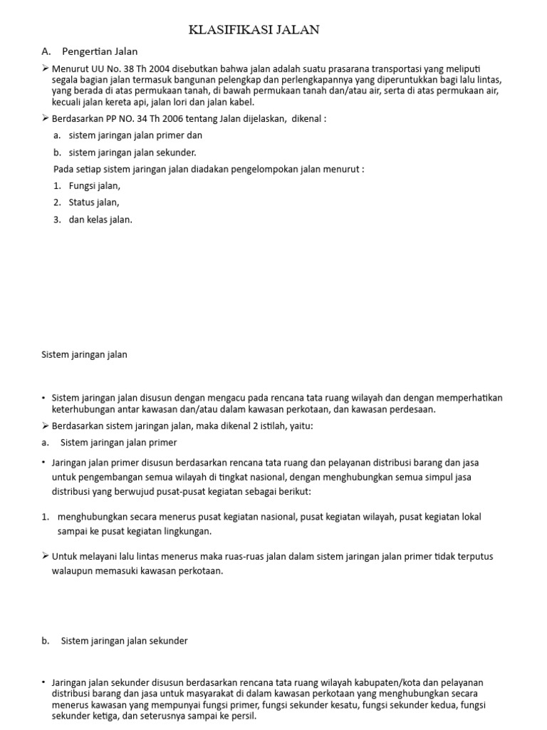 1.klasifikasi Jalan | PDF