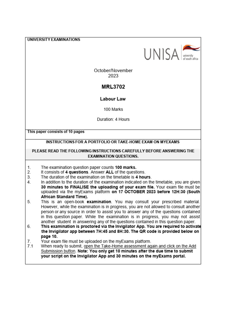 MRL3702 Examination On 2023 EF On | PDF | Plagiarism