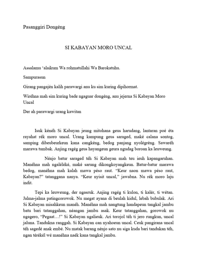 Si Kabayan Moro Uncal | PDF