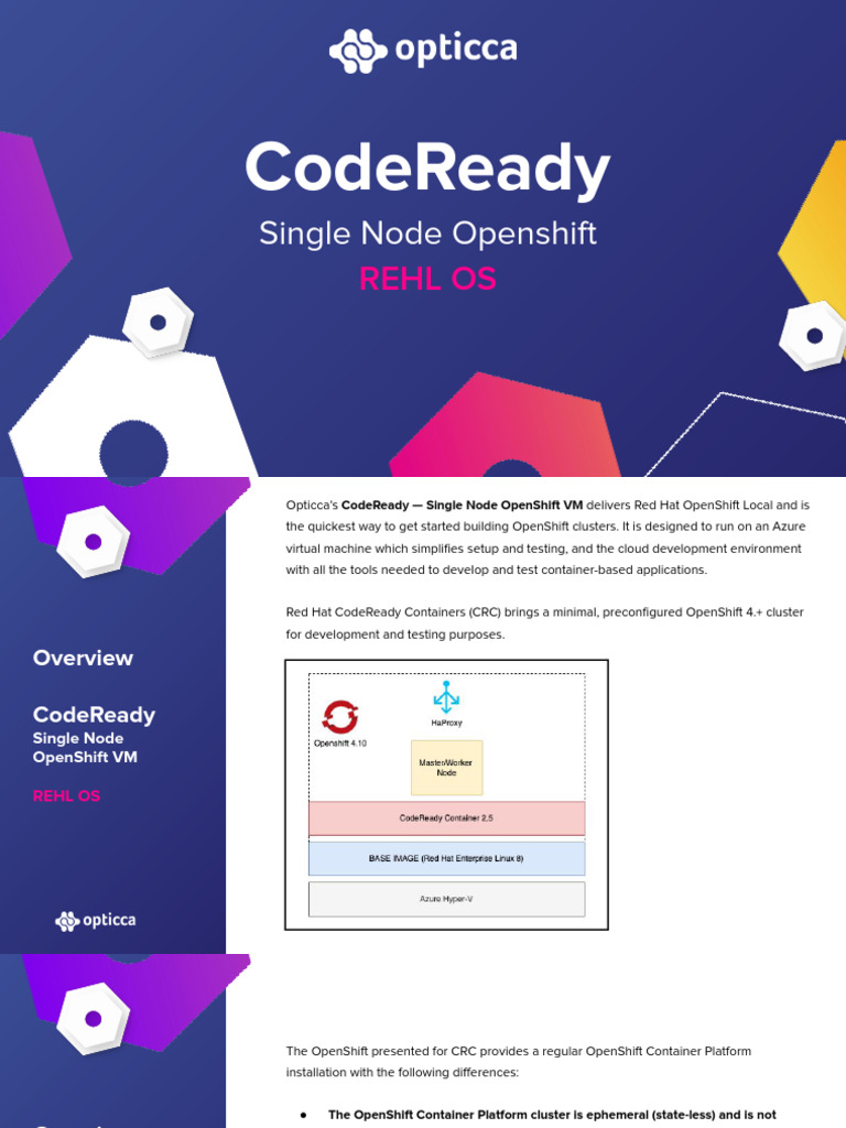 Opticca - CodeReady-Single Node Openshift-REHL | PDF | Virtual Machine ...