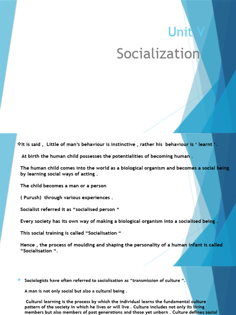 Socialization Unit V | Download Free PDF | Socialization | Social ...