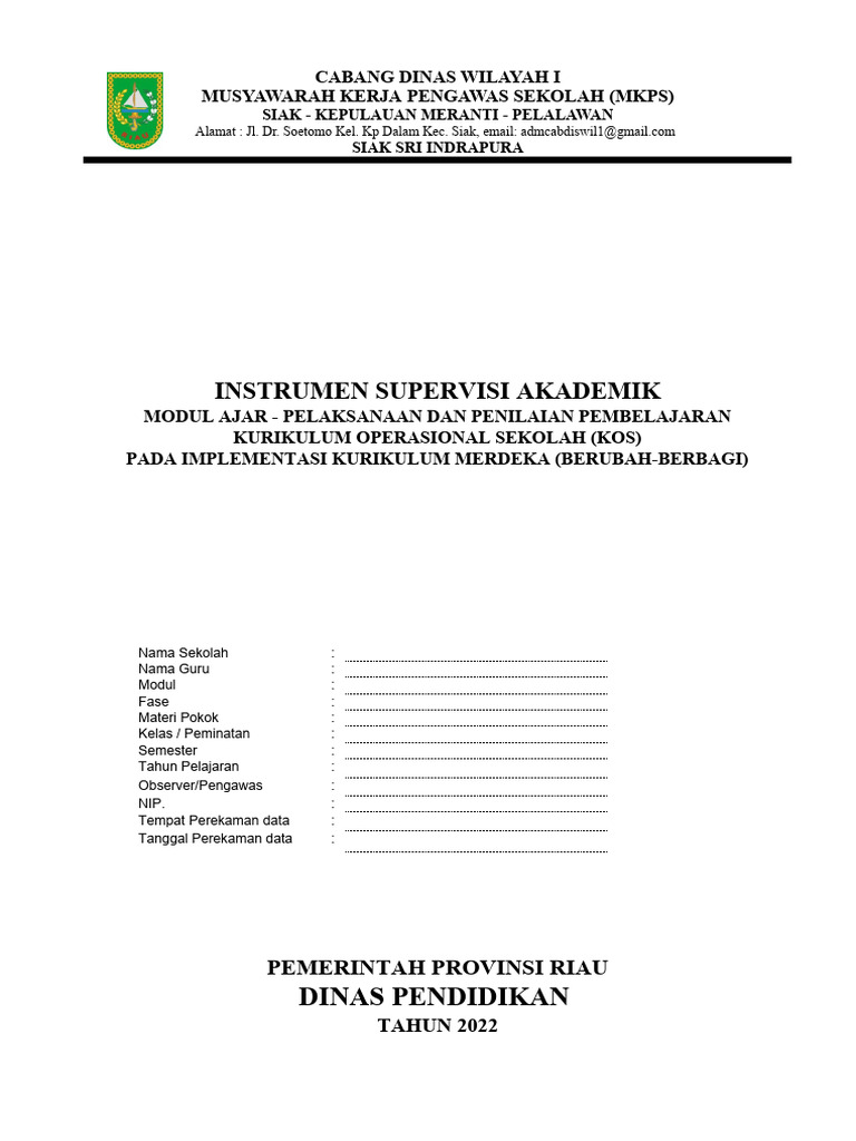 Instr Sup Akademik THN 2023 | PDF