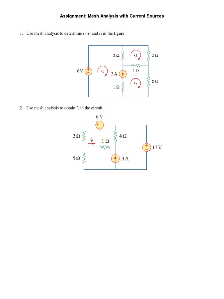 M - HW2-Nodal Analysis With Current Sources | PDF