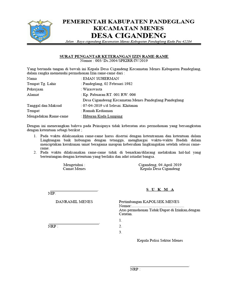 Izin Rame-Rame | PDF