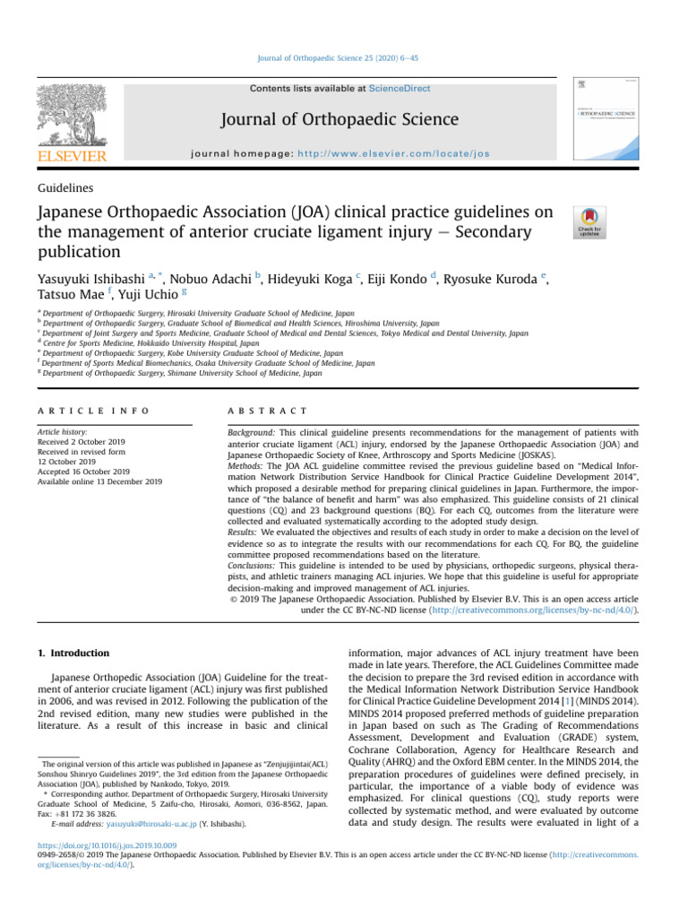 Guía LCA 2020 | PDF | Knee | Limbs (Anatomy)