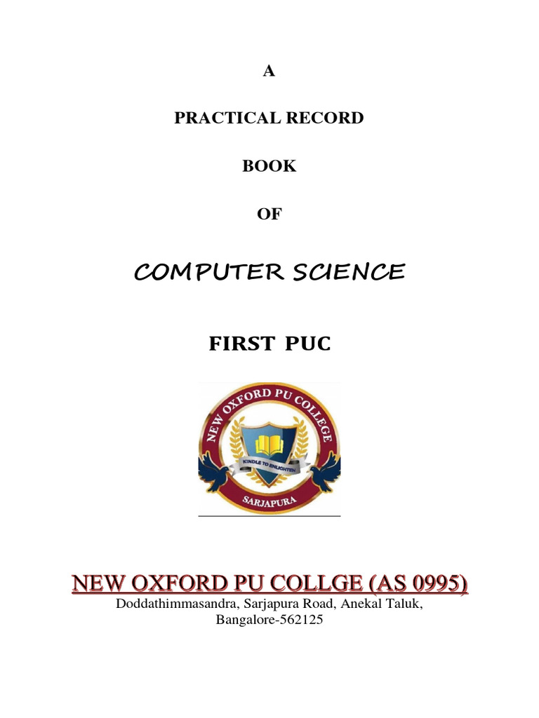 1st PUC Computer Science Lab Manual | PDF | Spreadsheet | Microsoft Excel