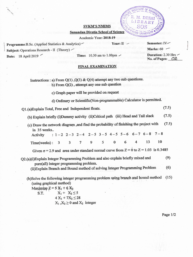 Operations Research - II (Theory) | PDF | Systems Theory | Computer Science