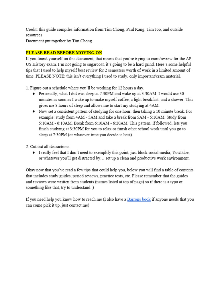 Timchong - APUSH 2020-21 | PDF | New France | American Revolution