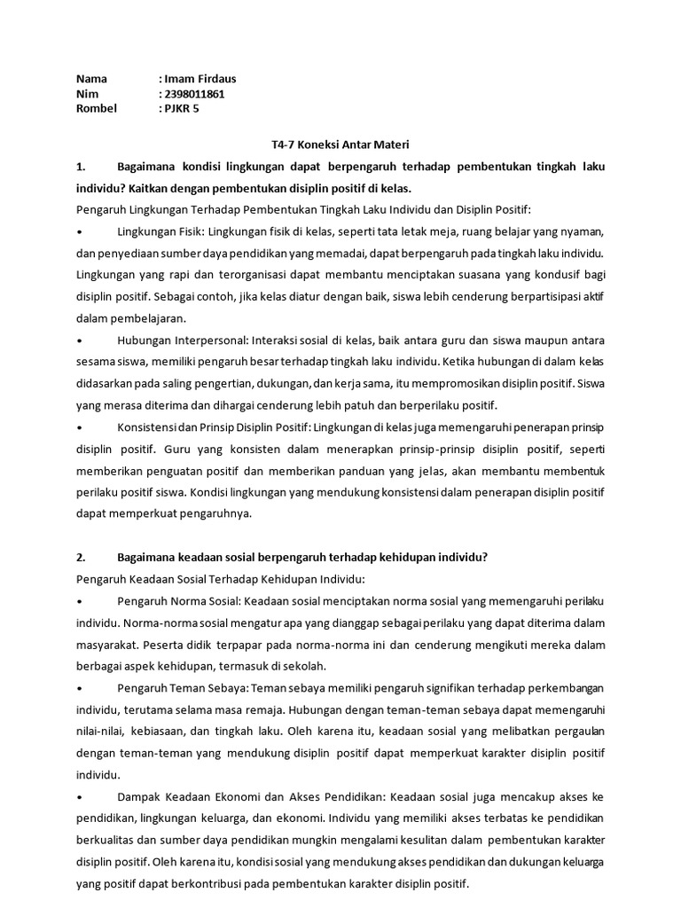 T4-7 Koneksi Antar Materi | PDF