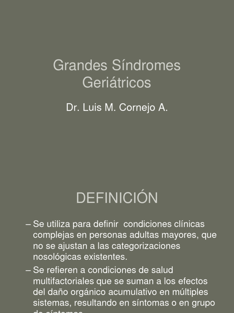 Introducción A Los Síndromes Geriátricos | PDF | Causas de la muerte | Enfermedades y trastornos