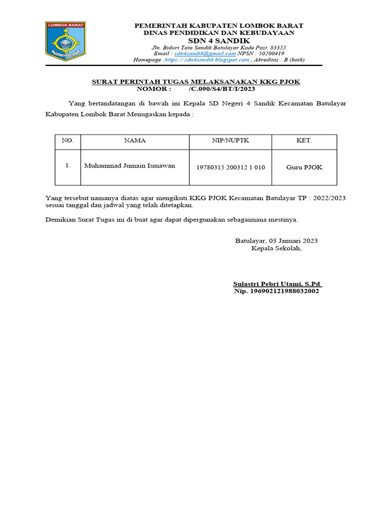 Lampiran Untuk SPPD | PDF