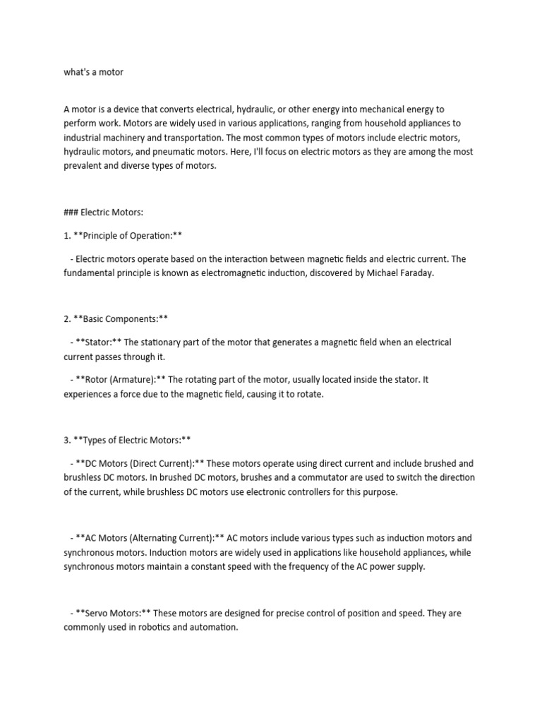 What Is A Motor | PDF | Electric Motor | Engines