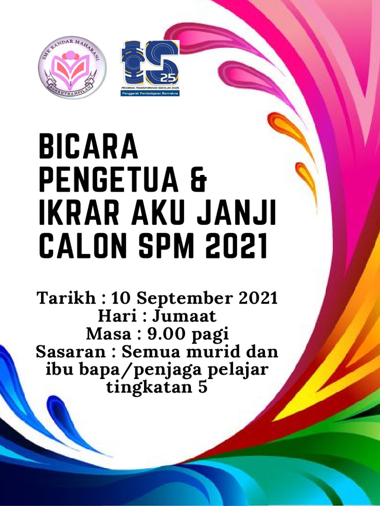 Program Bicara Pengetua & Ikrar Aku Janji Calon SPM 2021 | PDF