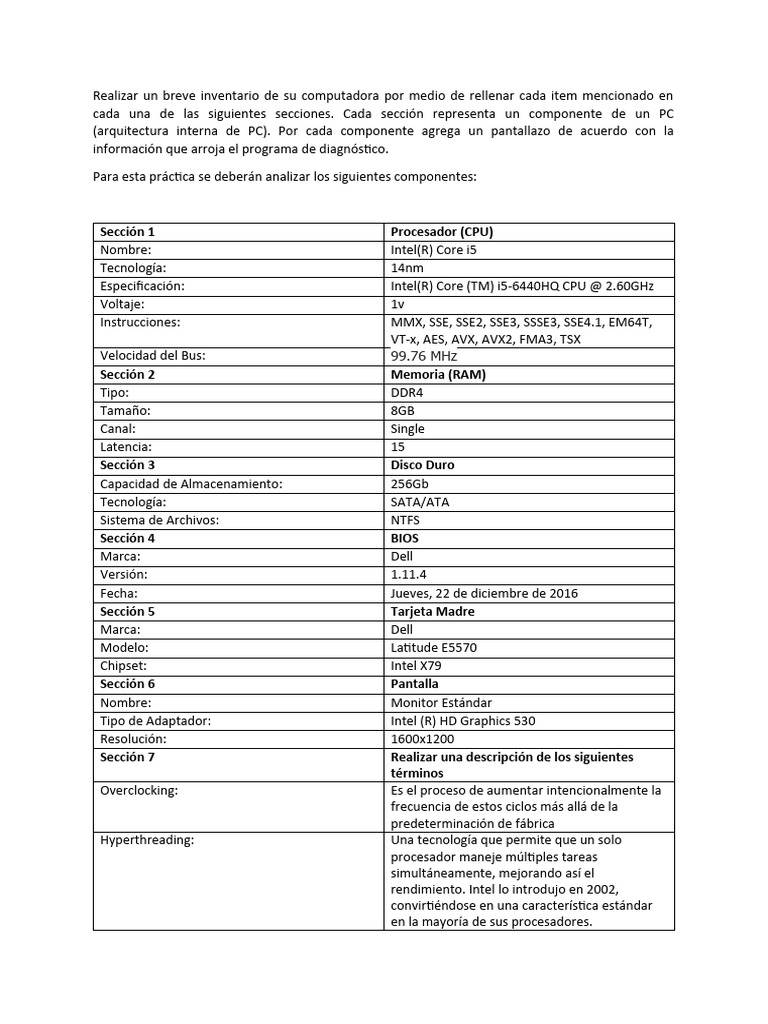 Tarea No1. Software de Diagnostico de PC | Descargar gratis PDF | Microprocesador ...