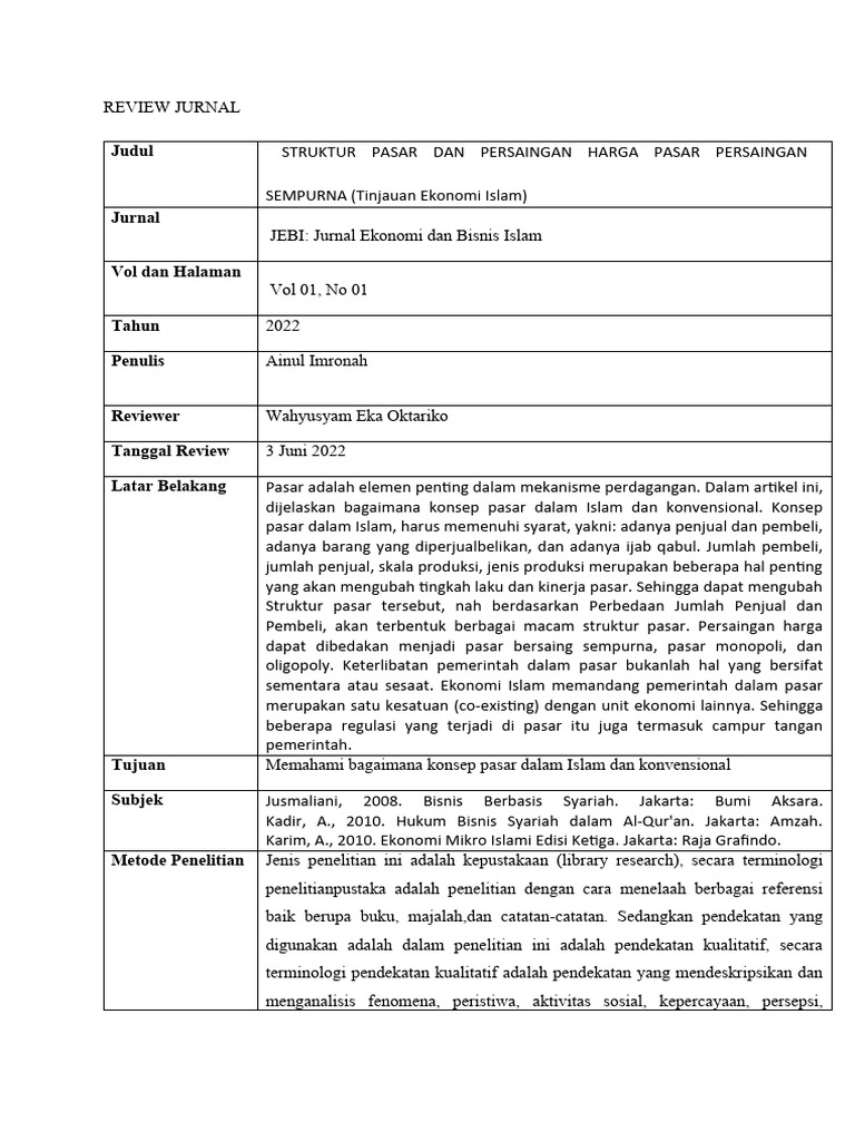 12 - Wahyusyam Eka Oktariko - Tugas Bahasa Indonesia Mereview Jurnal | PDF | Ilmu Sosial