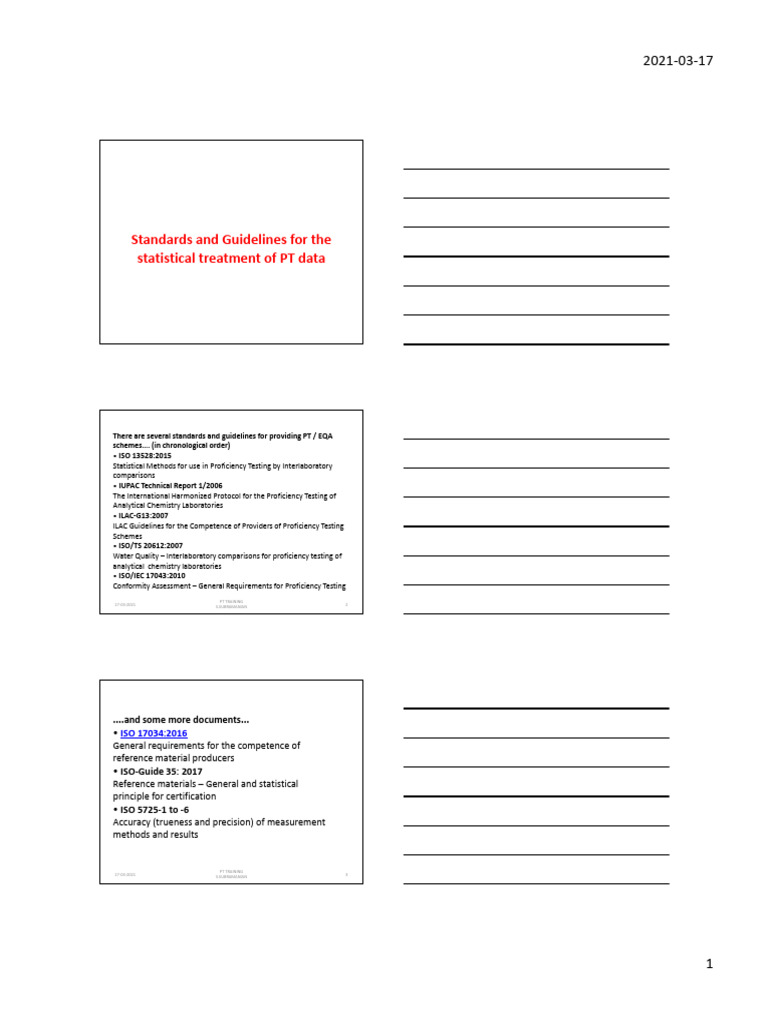 SS B LA PT Standards and Guidelines For The Statistical Treatement of PT Data | PDF | Statistics ...