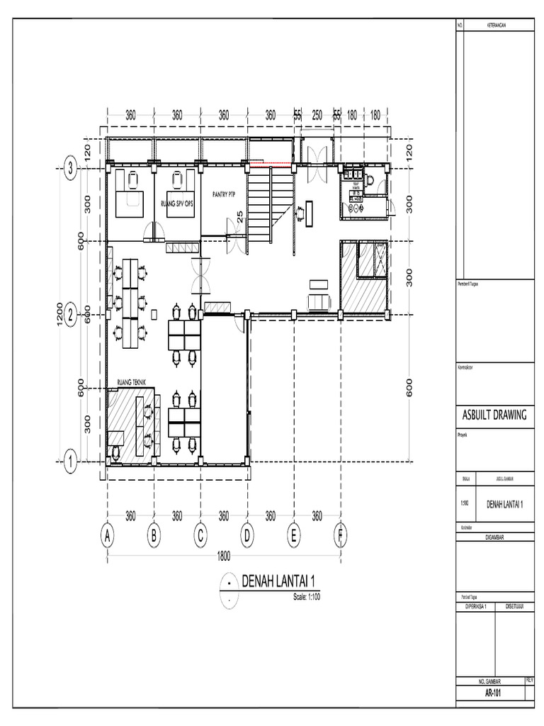 Denah Rencana Pemakaian Pantry PTP Di Gedung Ips Cabang Panjang | PDF