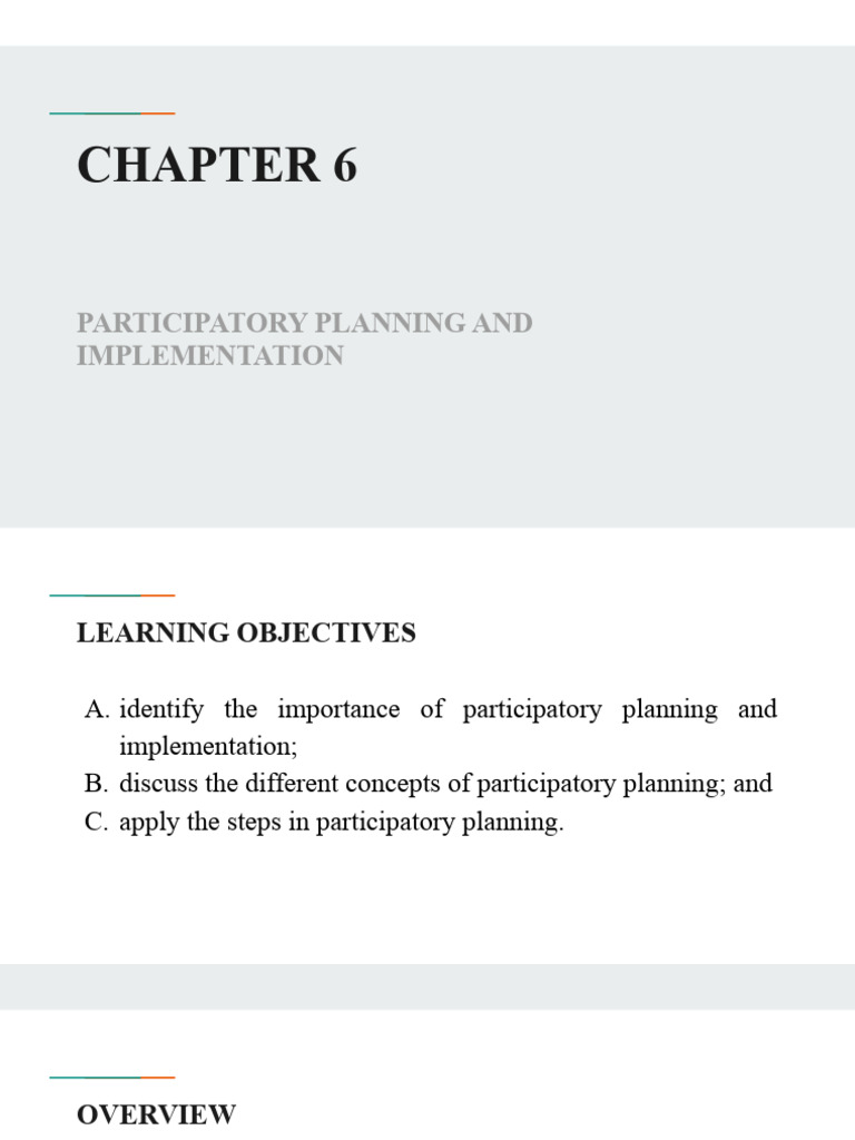 Chapter 6 - Participatory Planning and Implementation | PDF | Software Development Process ...
