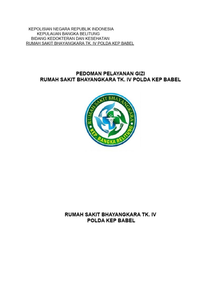 Pedoman Pelayanan Gizi | PDF