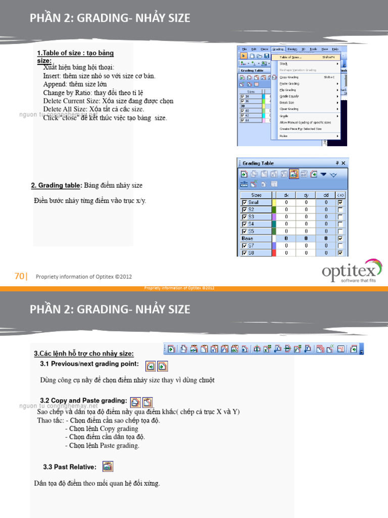 (123doc) Tai Lieu Huong Dan Nhay Size Optitex 12 | PDF