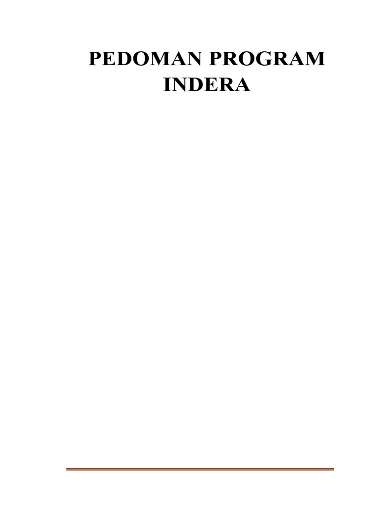 Pedoman Program Indera | PDF | Sains & Matematika