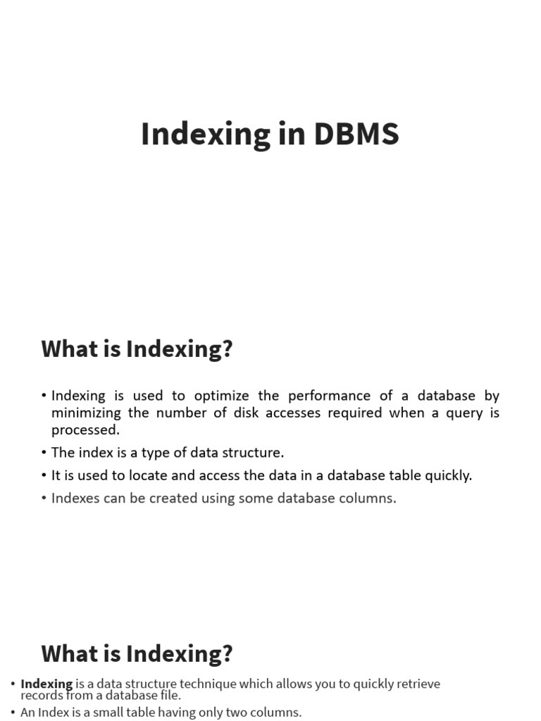 M12 Indexing in DBMS | PDF | Database Index | Databases