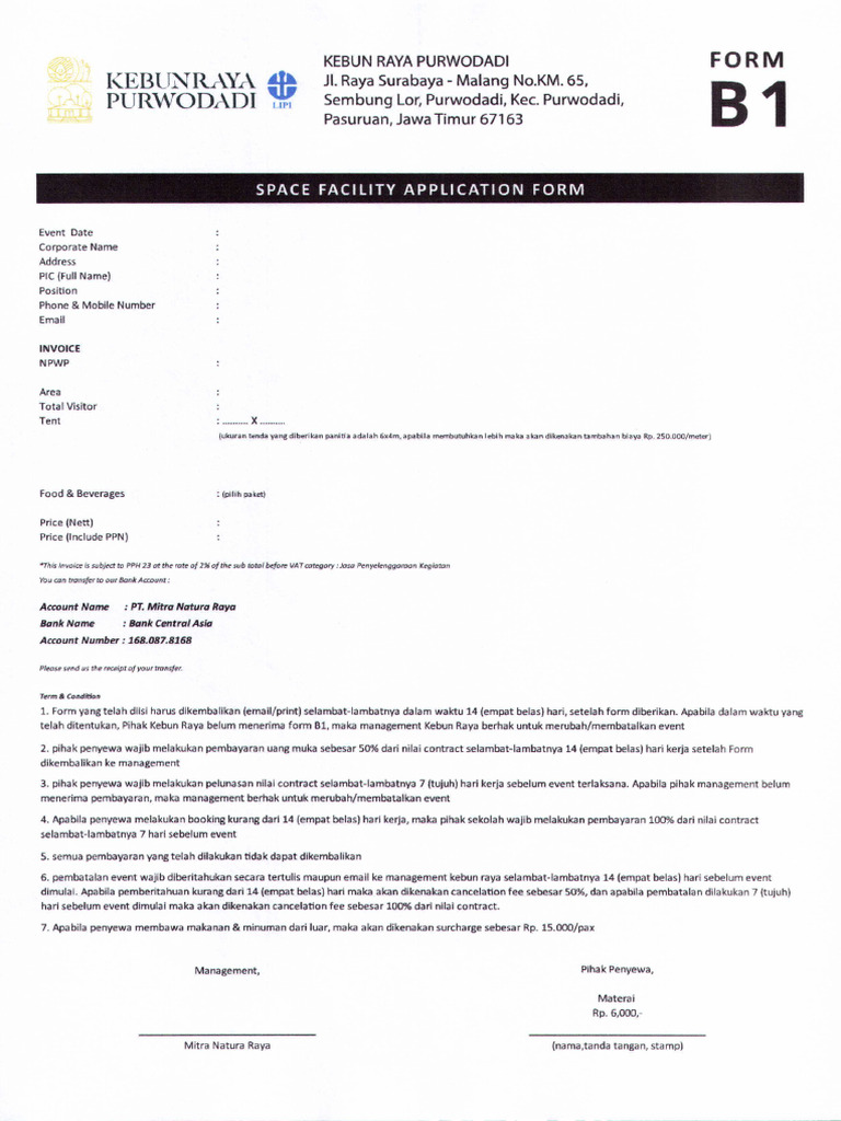 Form Sewa Lokasi | PDF