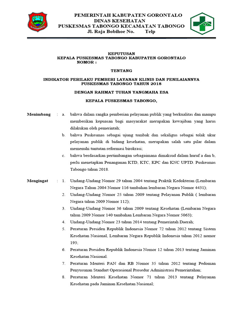 001 - SK - PENANGANAN KTD, KTC, KPC, KNC - REV | PDF