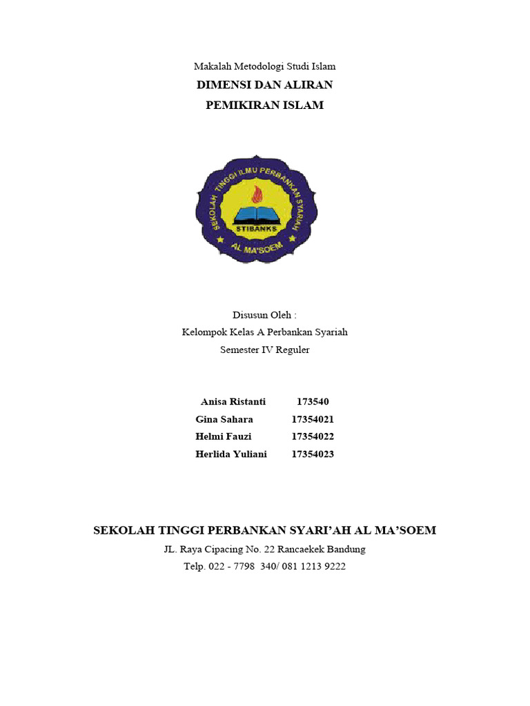 Dimensi Dan Aliran Pemikiran Islam | PDF | Agama & Spiritualitas Dimensi Dan Aliran Pemikiran Islam | PDF | Agama & Spiritualitas