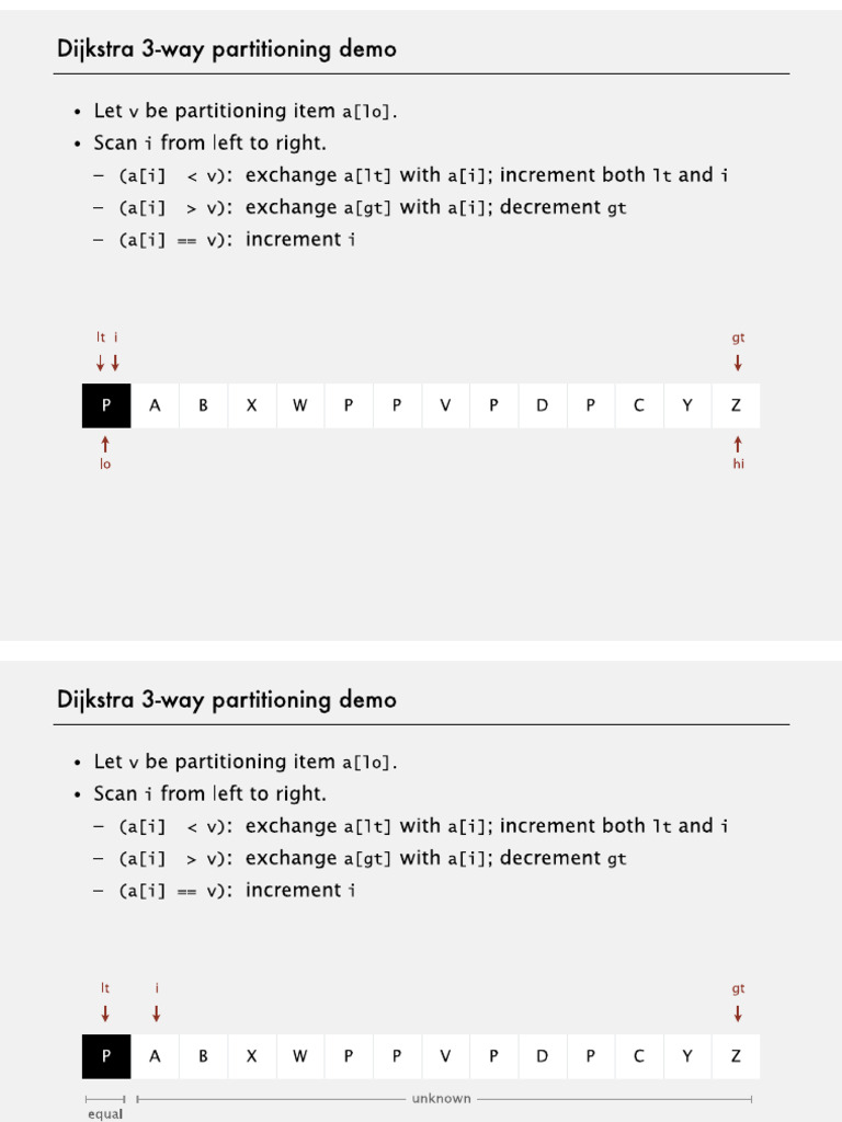 Demo Quick Sort 3 Way Partition | PDF