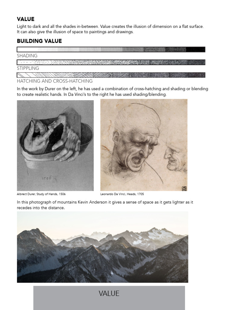 Value Techniques in Drawing Worksheets | PDF | Drawing | Pencil