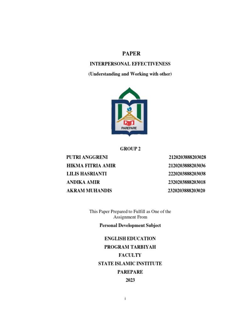 KLP 2 Personal Dev-Int Effectiveness | PDF | Nonverbal Communication | Persuasion