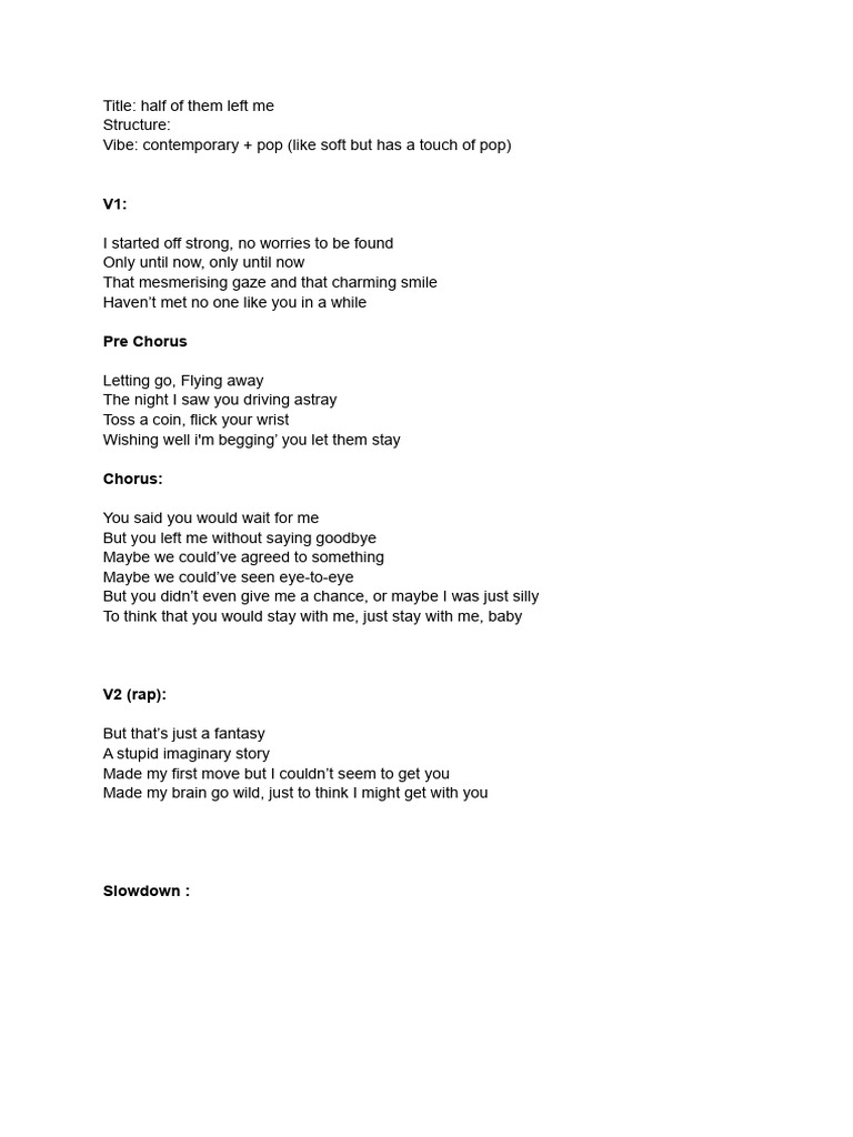 Band Lyrics | PDF