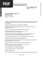 Benefit Verification Letter | PDF | Social Security Administration ...