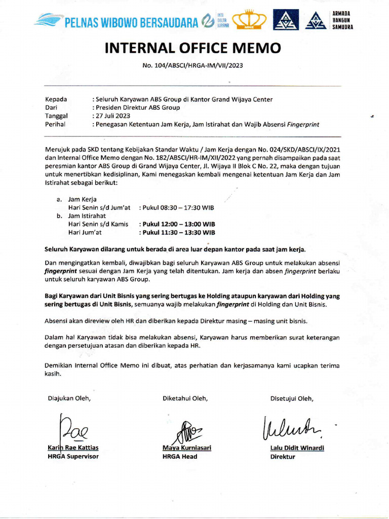 Internal Office Memo | PDF