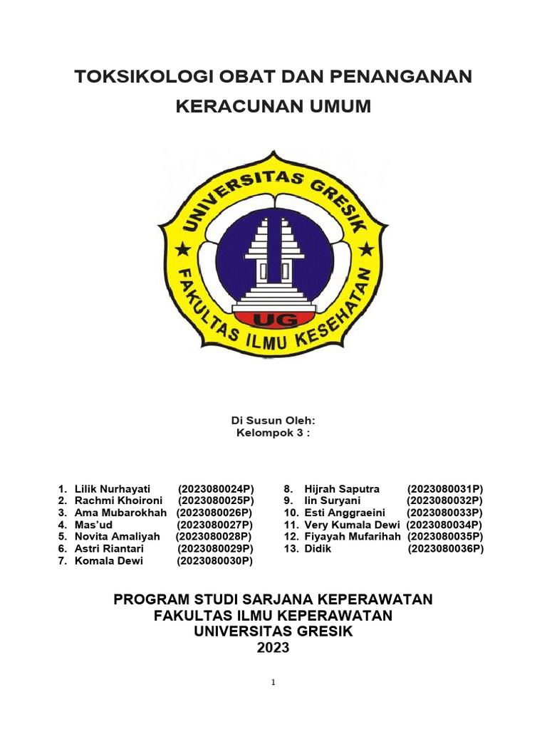 Toksikologi Obat Dan Penanganan Keracunan Umum Pdf