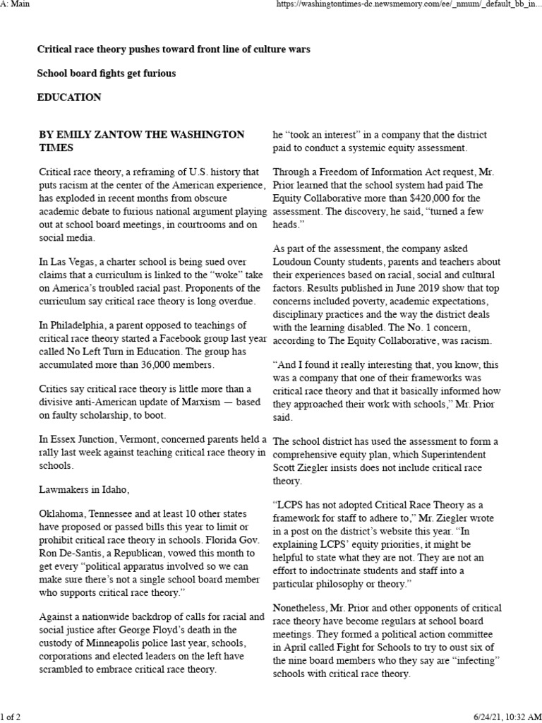 CRT THeory | PDF | Critical Race Theory | Race (Human Categorization)