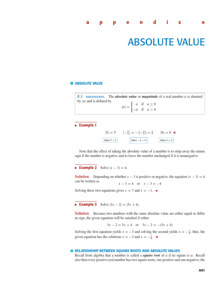 0639 Absolute Value | PDF | Inequality (Mathematics) | Abstract Algebra