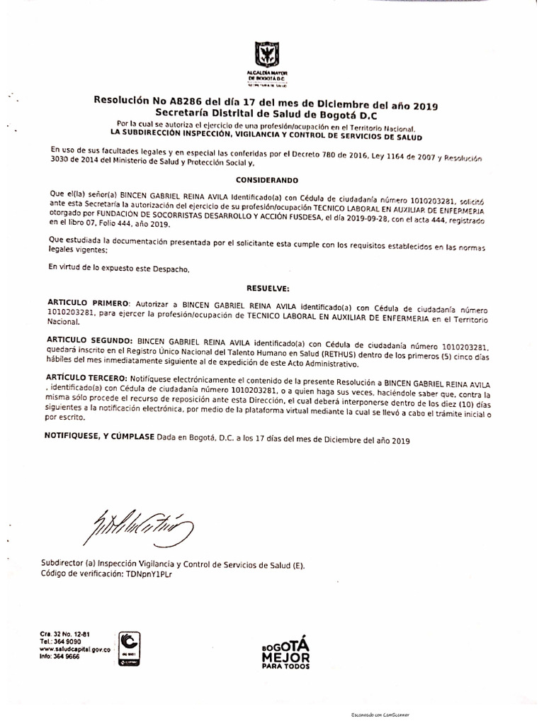 Resolucion Expedida Por Secretaria de Salud | PDF