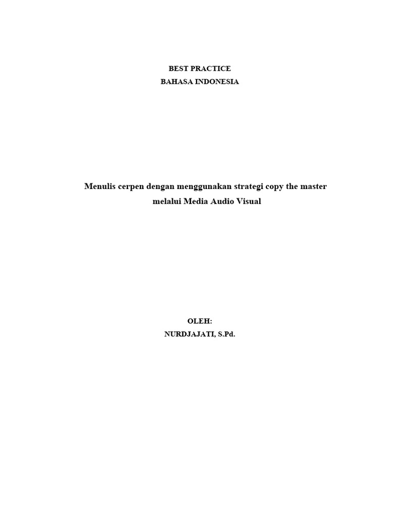 Strategi Copy the Master untuk Cerpen | PDF