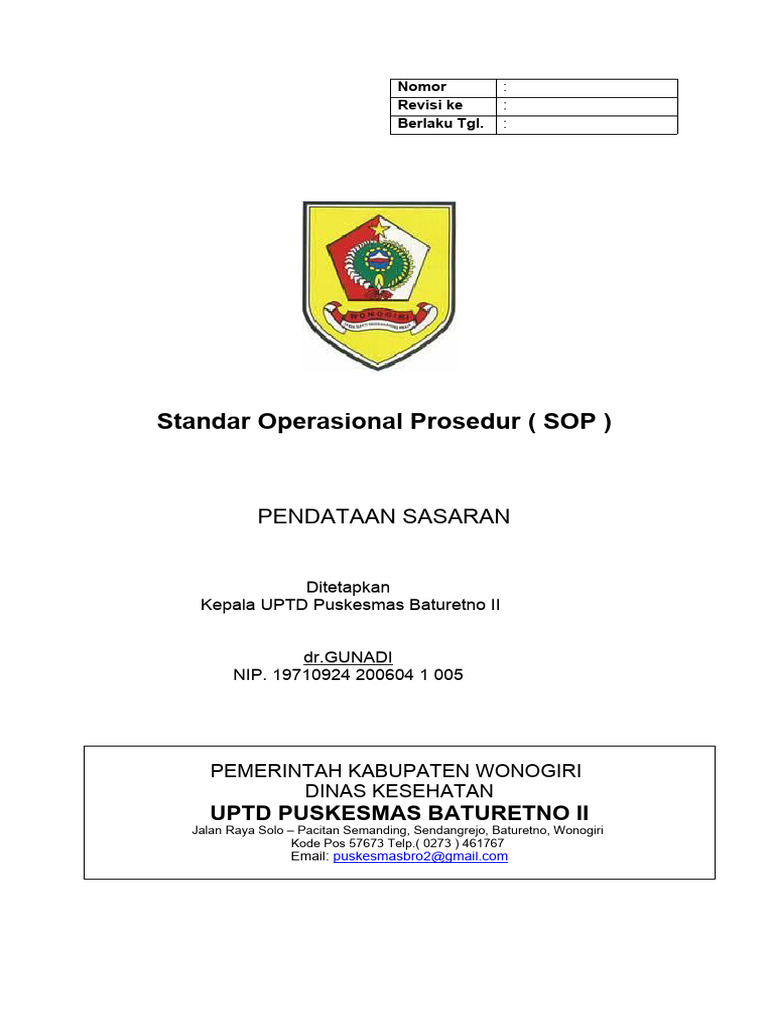 SPO PENDATAAN KIA Rev | PDF