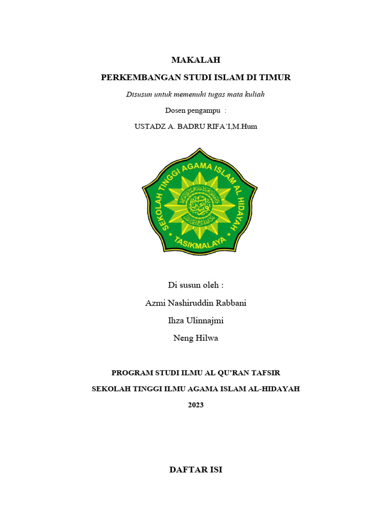 Studi Perkembangan Islam Di Timur Hilwa | PDF | Agama & Spiritualitas