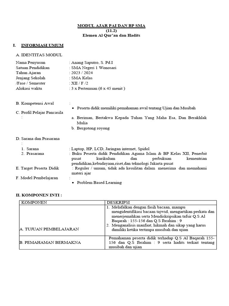 Modul Iamn, Islam Dan Ihsan | PDF | Karier & Perkembangan | Kesehatan Holistik