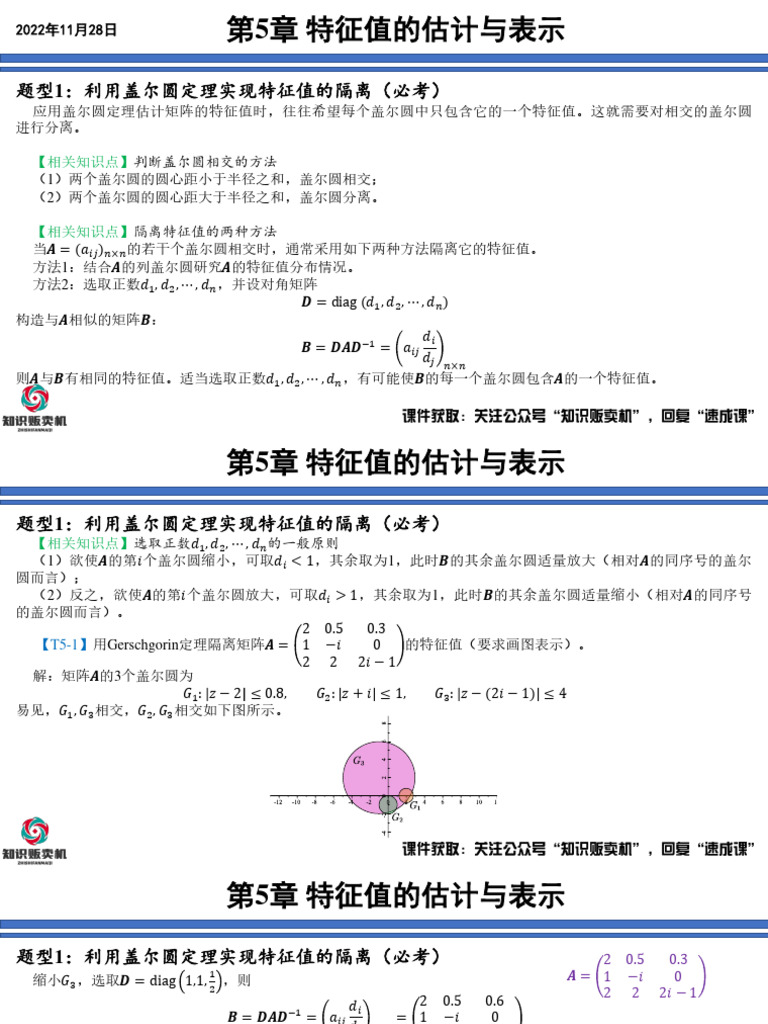 Section 3: Using Gail's Circle Theorem To Isolate Eigenvalues | PDF