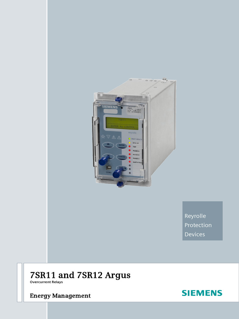 7SR11 and 7SR12 Argus Catalogue Sheet | PDF | Logic Gate | Relay