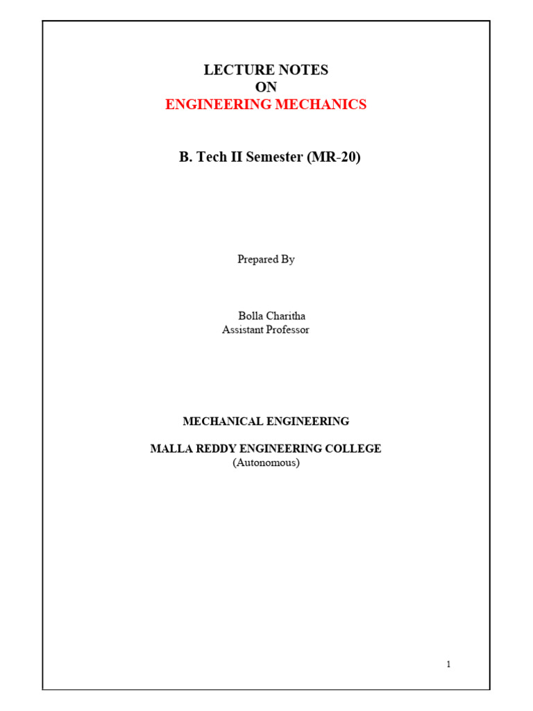 Engineering Mechanics | PDF | Friction | Force